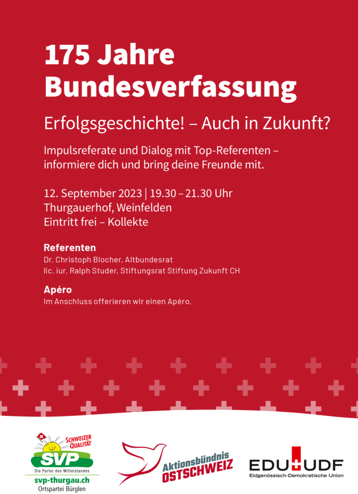 SVP Thurgau - 175 Jahre Bundesverfassung